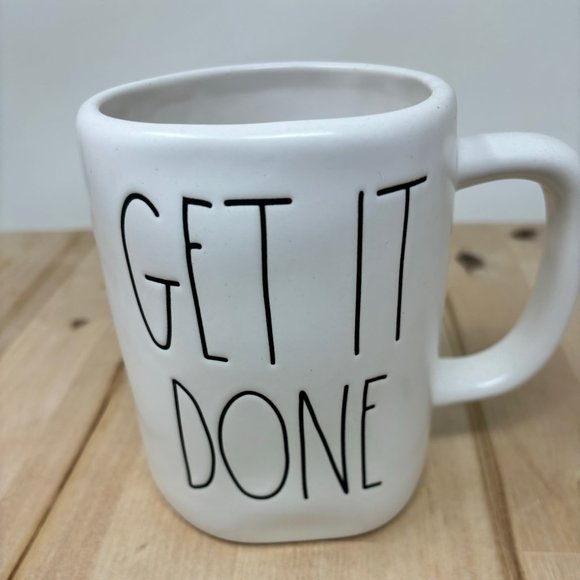 Rae Dunn | Kitchen | Rae Dunn Get It Done Mug White Ceramic With Black ...